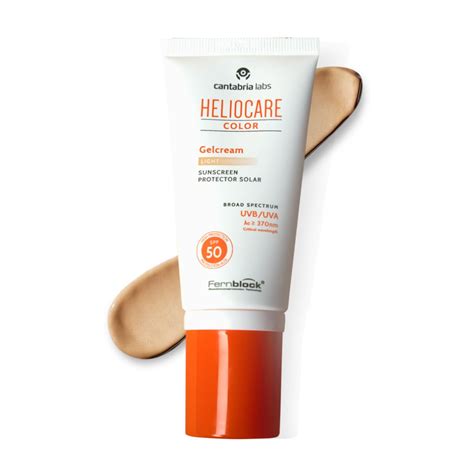 Heliocare Color Gel Cream Light Spf 50 Tinted Sunscreen With Fernblock