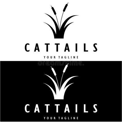 Cattails Or River Reed Grass Plant Logo Design Aquatic Plants Swamp