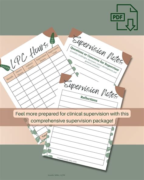 LPC Hour Tracker Excel Bundle Supervision Notes Supervision Hour Tracker Etsy