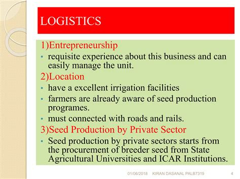 Plant Design And Building Layout Of Seed Processing Unit PPTX