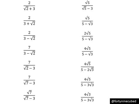 Rationalising The Denominator 2 Variation Theory