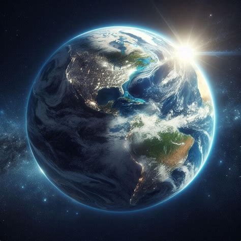Tierra Desde El Espacio Día Mundial De La Tierra Foto Premium