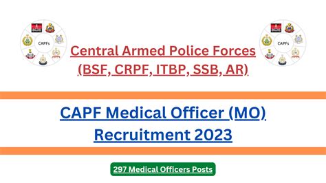 Capf Medical Officer Recruitment 2023 Download Notification Pdf Apply