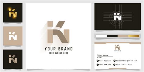 Letter Kn Or Ikn Monogram Logo With Business Card Design 18912912