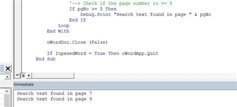 Excel Vba Search Within Page Range In Word Stack Overflow