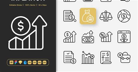 Inflation Icons Icons Ft Inflation And Finance Envato Elements
