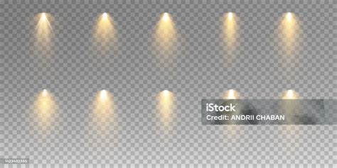 벡터 스포트라이트 세트입니다 다양한 형태의 빛 황색 무대 스포트라이트 조명 효과 광선 조명 효과 벡터 일러스트레이션 0명에 대한 스톡 벡터 아트 및 기타 이미지 Istock