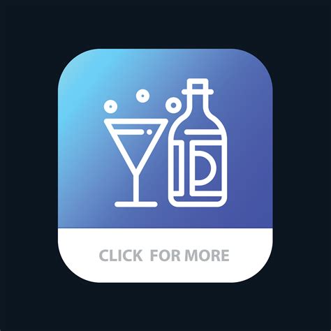 Drink Wine American Bottle Glass Mobile App Button Android And Ios Line