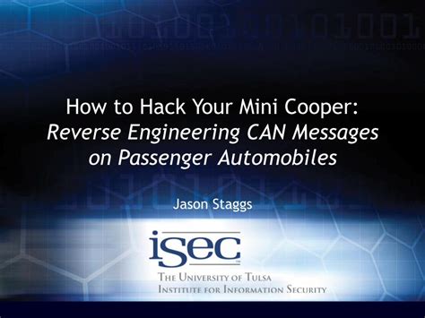 Pdf How To Hack Your Mini Cooper Reverse Engineering Can Defcon