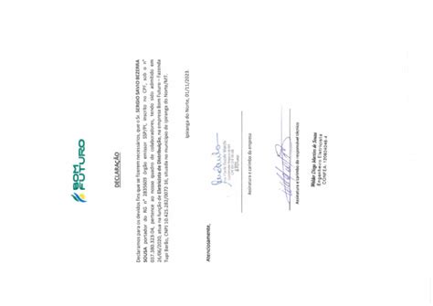 Sérgio Bezerra Declaração Pdf