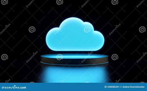 The Blue Digital Cloud Computing Logo Is Rotated With An Ai Technology Icon On A Futuristic