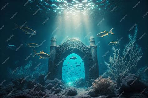 Premium Photo Under Water Ocean Background Landscape Generative Ai