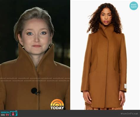 Wornontv Dasha Burnss Brown Stand Collar Coat On Today Clothes And