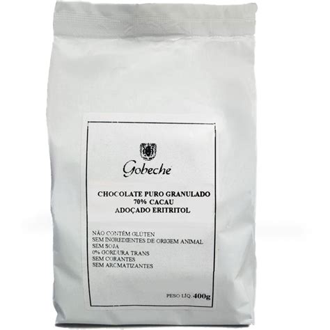 Chocolate Puro 70 Cacau Granulado Gobeche Adoçado Eritritol