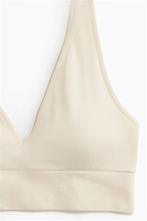 Seamless Padded Soft Cup Bra Cream Ladies Handm Us