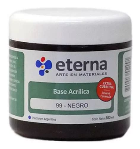 Base Acrilica Eterna 200 Ml En La Plata Color del óleo 99 Negro