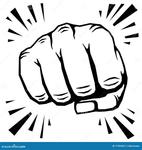 Punching Fist Hand Vector Illustration Stock Vector Illustration Of