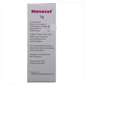 Monocef 1g Ceftriaxone Injection 1 Gm At Best Price In Surat Id