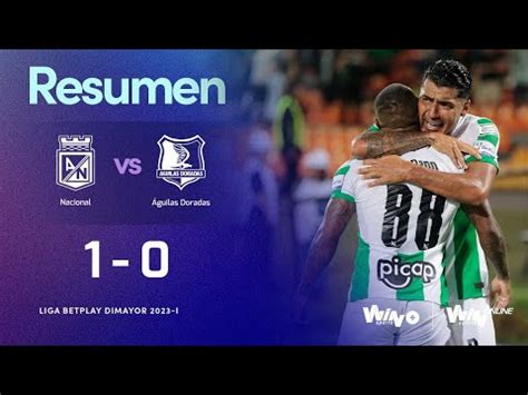 Nacional vs Águilas Doradas gol resumen y vídeo por la Liga BetPlay Alineaciones