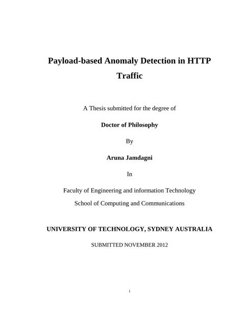 Pdf Payload Based Anomaly Detection In Traffici Payload Based Anomaly Detection In