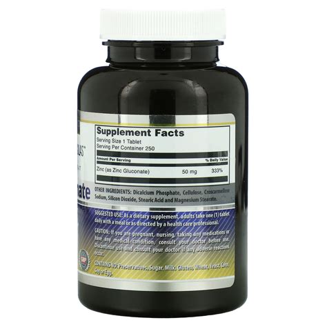 Amazing Nutrition Zinc Gluconate 50 Mg 250 Tablets Iherb