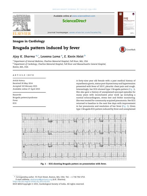 Pdf Brugada Pattern Induced By Fever