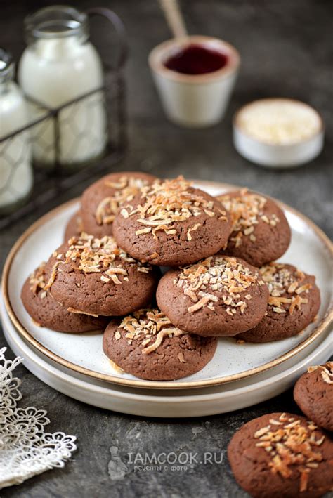 Кокосово шоколадное печенье — рецепт с фото пошагово