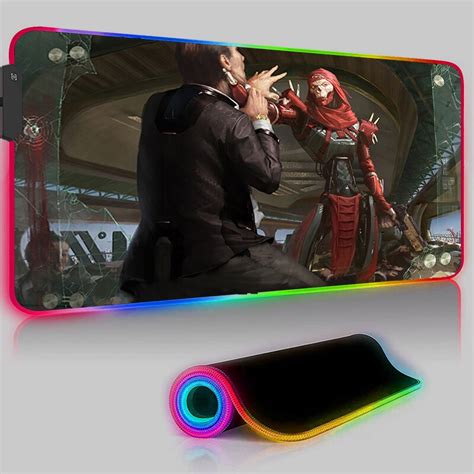 Led 마우스 패드 Rgb Apexlegends 마우스 패드 게이머 컴퓨터 책상 게임용 고무 Pc 액세서리 매트 키보드 노트북