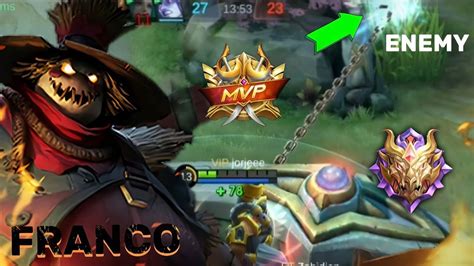 FRANCO BEST BUILD 2024 ROAMER GAMEPLAY FRANCO MLBB YouTube