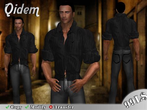 Second Life Marketplace Qidem Diego Black Complete Mens Outfit