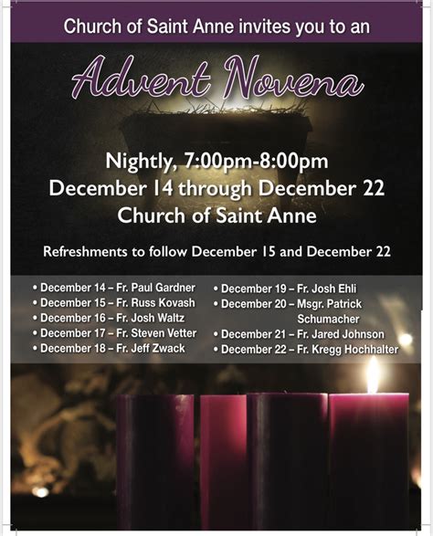 Advent Novena Saint Anne Catholic Church Bismarck Nd