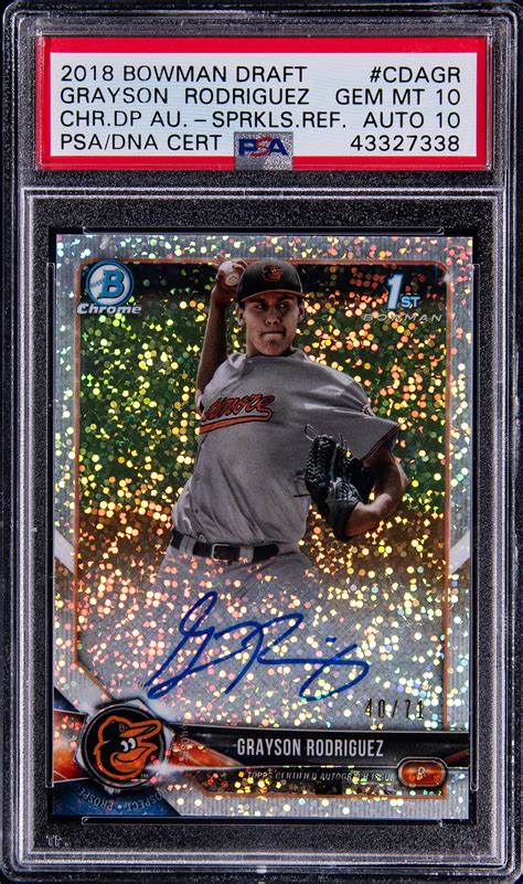Grayson Rodriguez Bowman Draft CDA GR Chrome DP Auto Sparkles Refractor St Price