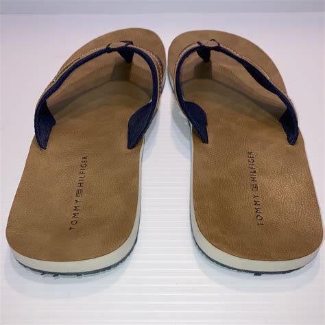 Tommy Hilfiger Mens Light Brown Drake Thong Flip Flop Gem