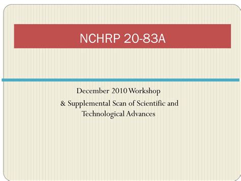 Ppt Nchrp 20 83 Long Range Strategic Issues Facing The Transportation