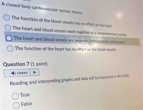 Solved A Closed Loop Cardiovascular System Means The Function Of The