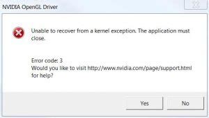 Fix NVIDIA OpenGL Driver Unable To Recover From A Kernel Exception