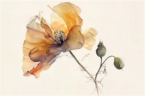 Flor aquarela estilo de arte em aquarela desenhada à mão fresco de arte
