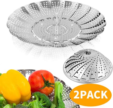 Zhuying 2 Pack Vegetable Steamer Basket Premium Stainless Steel Veggie