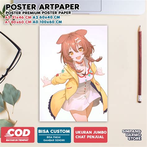 Jual Poster Inugami Korone Fans Korone Suki Hiasan Dinding Tema Anime