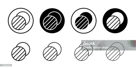 Overlapping Icon Outline Vector For Web Ui Stock Illustration