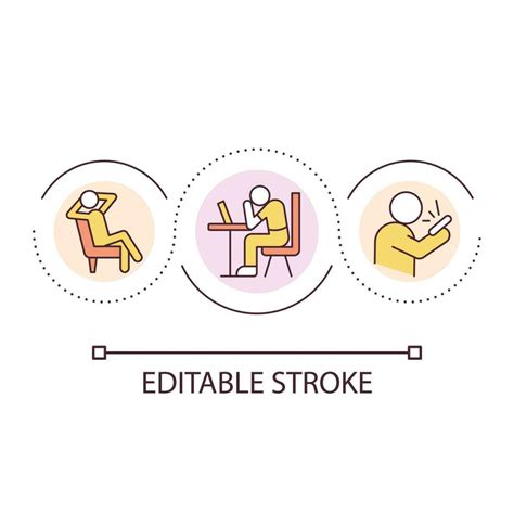 Sedentary Lifestyle Loop Concept Icon Work And Leisure Time Lazy