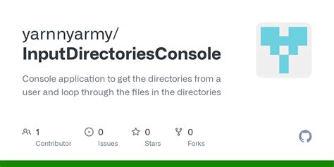 Github Yarnnyarmyinputdirectoriesconsole Console Application To Get The Directories From A