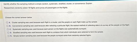 Solved Identify Whether The Sampling Method Is Simple