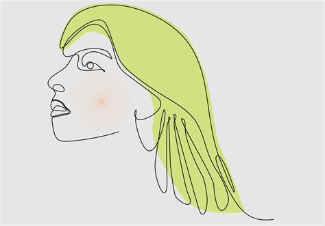 Continuous One Line Drawing Of A Womans Face Horizontal Elegant