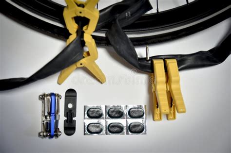 Bicycle Wheel How To Seal A Tire Stock Image Image Of Press Clamp 292931993