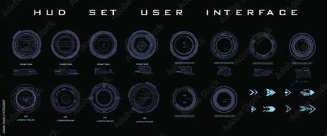 set goals and targets navigation elements for the game hud interface futuristic targets