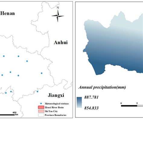 Spatial Distributions Of A Meteorological Stations And B Annual Average