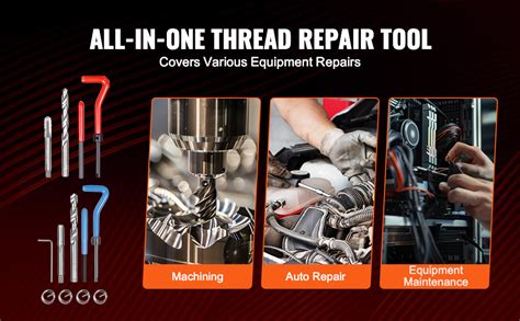 Vevor Helicoil Thread Repair Kit 338 Piece Sae And Metric Rethreading Tool Kit Vevor Us