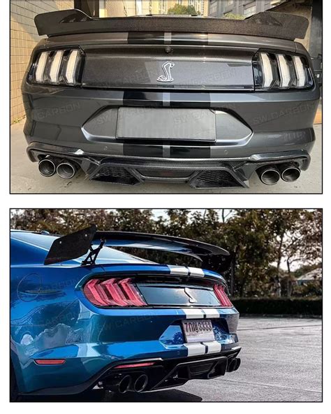 Gt500 Style Carbon Fiber Rear Diffuser For Ford Mustang 2018 2022 Rear