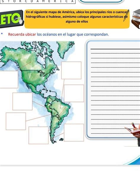 En el siguiente mapa de América ubica los principales ríos o cuencas